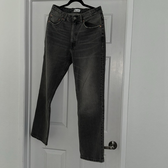 Zara | Jeans | Zara Trf High Rise Straight Leg Jeans Grayref 436524 ...